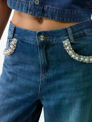 Liu Jo Flared Jeans With Bejewelled Appliqués