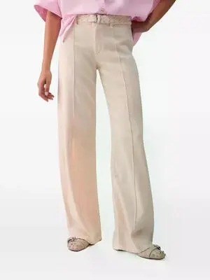 Liu Jo Braided Belt High Waist Flared Trousers