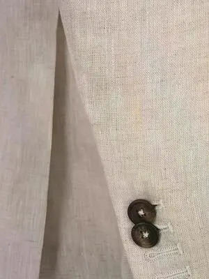 RUSSOCAPRI Button Single-breasted Linen Blazer