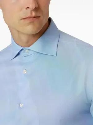 Boggi Milano Windsor-collar Dobby Shirt - Blue