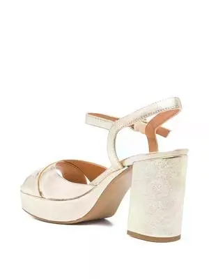 JULIE DEE Platform-heel Crossover-strap Sandals - Gold