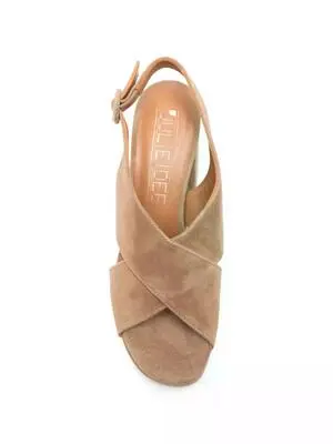 JULIE DEE Crossover Strap Platform Sandals - Neutrals