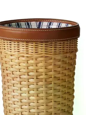Ralph Lauren Large Bailey Woven Leather-trim Vase - Neutrals