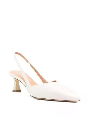 JULIE DEE Slingback Leather Pumps - Neutrals
