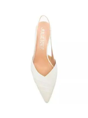 JULIE DEE Slingback Leather Pumps - Neutrals