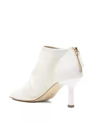 THE SELLER S Open-toe Ruched Ankle Boots With Zip Fastening - Neutrals