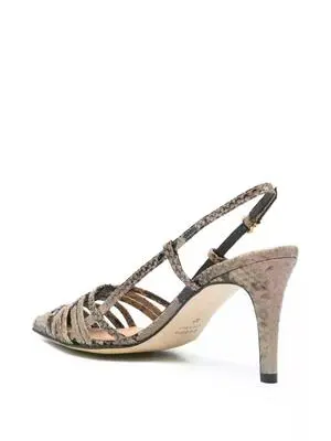 THE SELLER Python-print Leather Slingback Pumps
