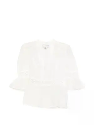 WE ARE KINDRED Ivory Peplum-hem Blouse With Three-quarter Sleeves - Neutrals