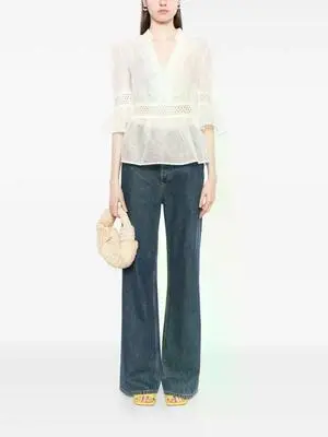 WE ARE KINDRED Ivory Peplum-hem Blouse With Three-quarter Sleeves - Neutrals