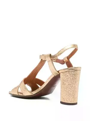 Chie Mihara Tone T-strap Heeled Sandals - Gold