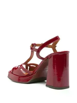 Chie Mihara T-strap Platform Block Heel Sandals - Red