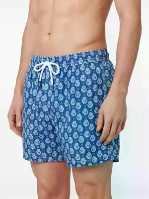 Fedeli Floral Print Swim Shorts - Blue