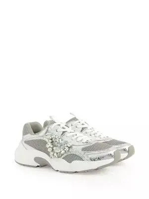 SERGIO ROSSI Tone Crystal Embellished Mesh Panelled Sneakers