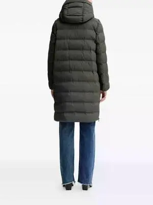 Marc O'polo Hooded Zip Jacket With Horizontal Quilting - Green