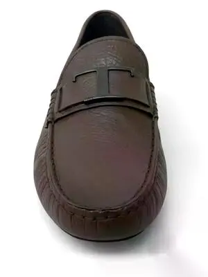 TOD'S T Plate Gommino Loafers - Brown