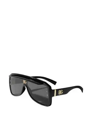 Dolce & Gabbana Dg Crossed Logo Plaque Geometric Frame Sunglasses