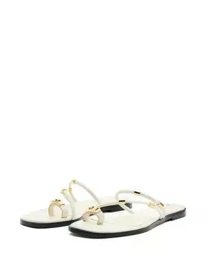 Patrizia Pepe White Gold-tone Hardware Fly Essential Sandals