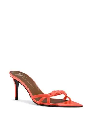 GIUSEPPE ZANOTTI 70mm Intrigo Braided Mules - Orange