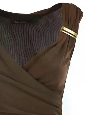 Max Mara Aureo Draped Midi Dress - Brown