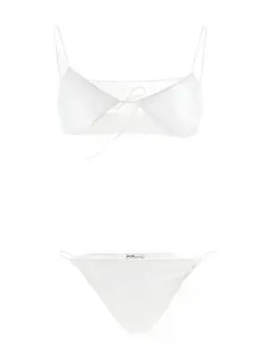 ALLIS BEACHWEAR Sporty Mesh Tie-fastening Bikini - White