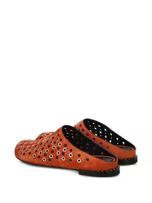 Premiata Eyelet Detail Mules - Orange