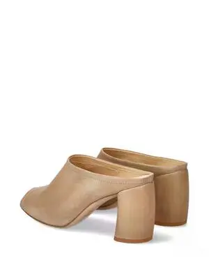 Premiata Peep-toe Block Heel Mules - Neutrals