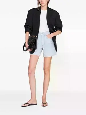 ANINE BING Delaney Frayed-edge Denim Shorts - Blue