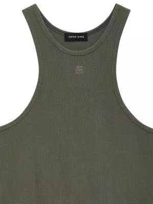 ANINE BING Cole Ribbed Tank Top - Green