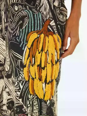 Farm Rio Graphic-print Embroidered Dress