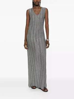 NEERA V-neck Pleated Maxi Dress