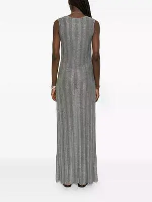NEERA V-neck Pleated Maxi Dress