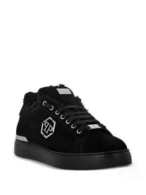Philipp Plein Lace-up Fur Trimmed Sneakers
