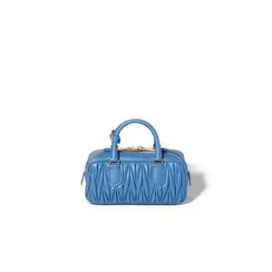 Miu Miu Arcadie Matelassé Nappa Leather Bag - Wave Blue