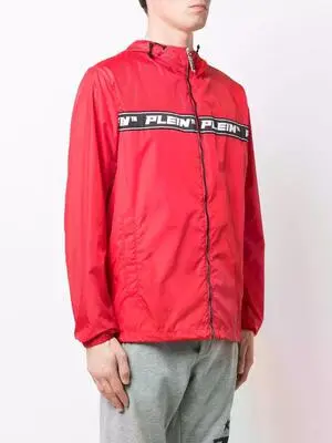 Philipp Plein Logo Tape Hooded Windbreaker