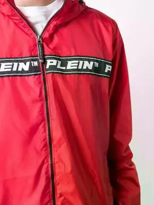 Philipp Plein Logo Tape Hooded Windbreaker