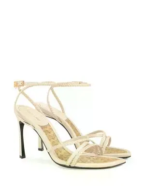 SERGIO ROSSI Braided Leather Strappy Sandals