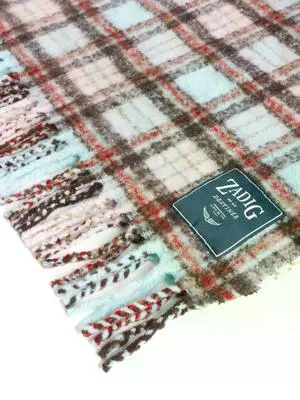 Zadig&Voltaire Tartan Fringed Scarf - Blue