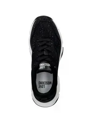Moschino Embellished Lace-up Sneakers