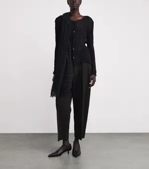 Issey Miyake Cotton Blend Straight Leg Trousers