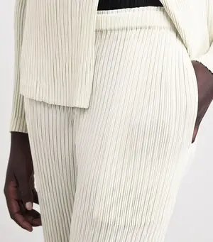 Issey Miyake Hatching Pleats Straight Leg Trousers