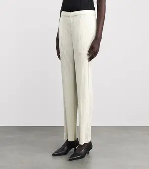 Issey Miyake Hatching Pleats Straight Leg Trousers