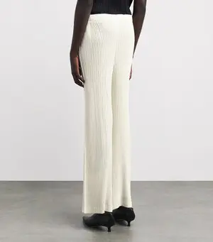 Issey Miyake Hatching Pleats Straight Leg Trousers