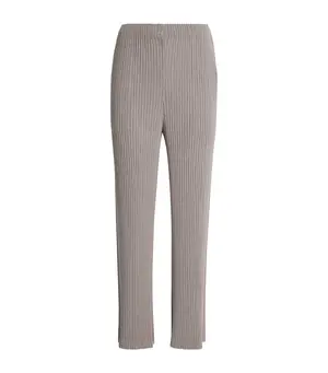 Issey Miyake Pleated Straight Leg Trousers - Grey