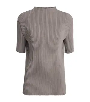 Issey Miyake High Neck Pleated Top