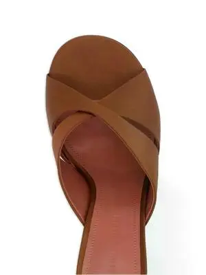 Amina Muaddi Salma Heeled Mules - Brown