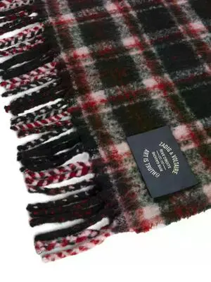 Zadig&Voltaire Joan Tartan Fringed Scarf - Black