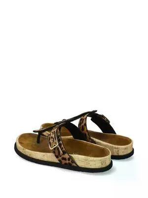 Premiata Leopard-print Buckle Sandals - Neutrals