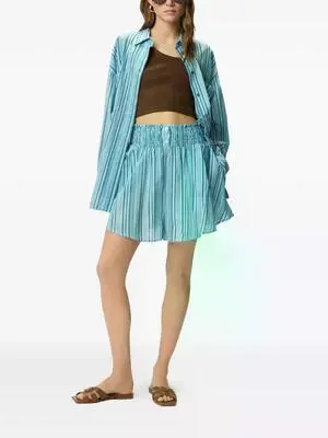 Pinko Striped Shirred Waist Shorts
