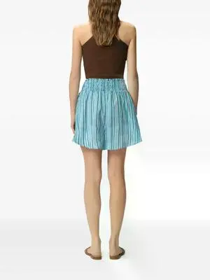 Pinko Striped Shirred Waist Shorts