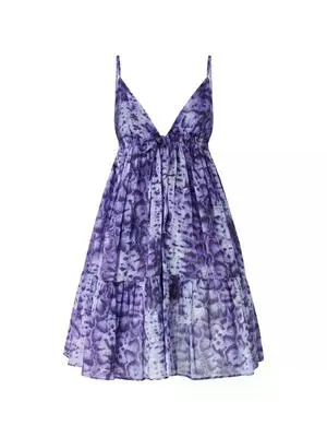 Pinko Adrano Snake Print Ruffled Mini Dress - Purple